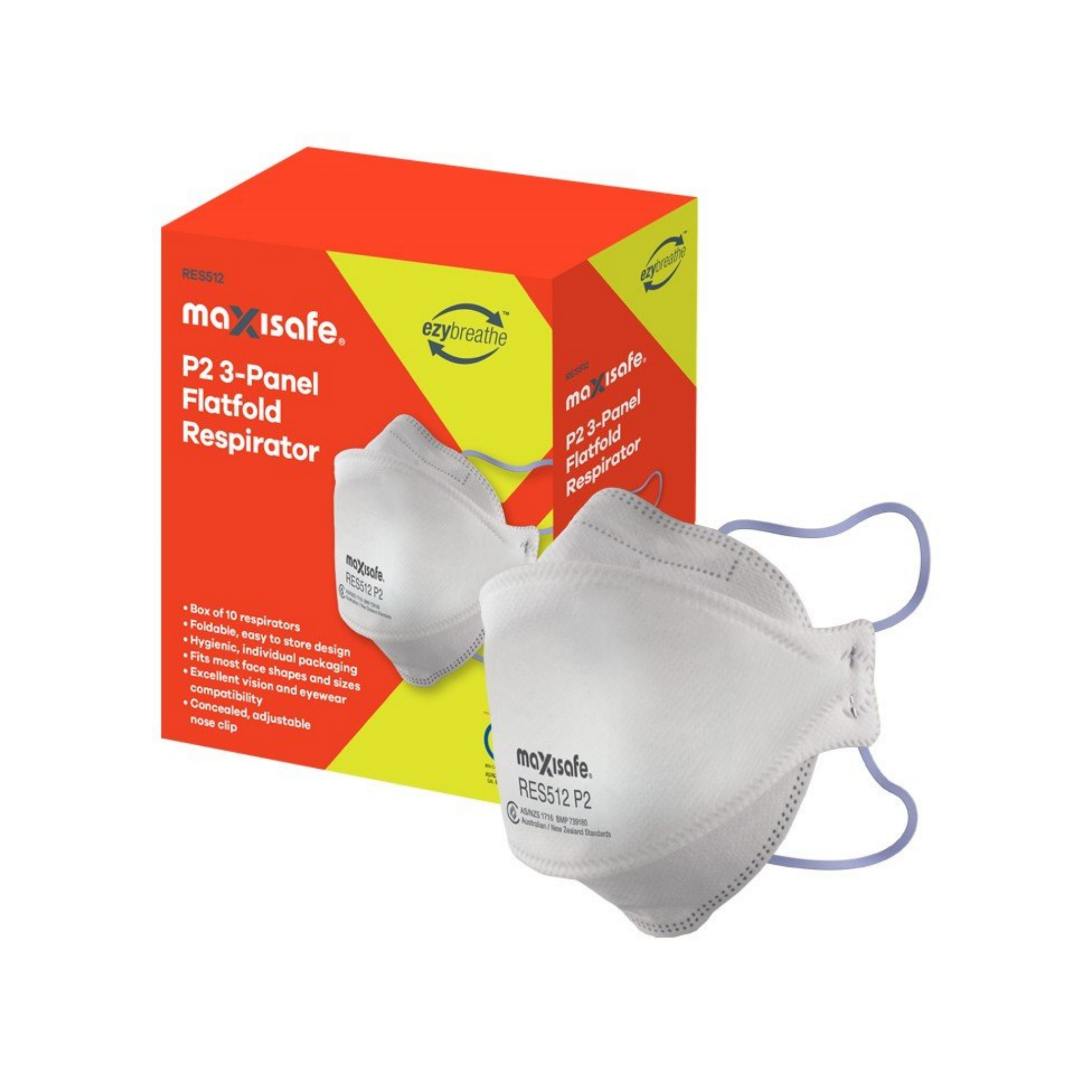 Maxisafe P2 3-Panel Flat Fold Respirator (Box of 20) – WindSafe Solutions