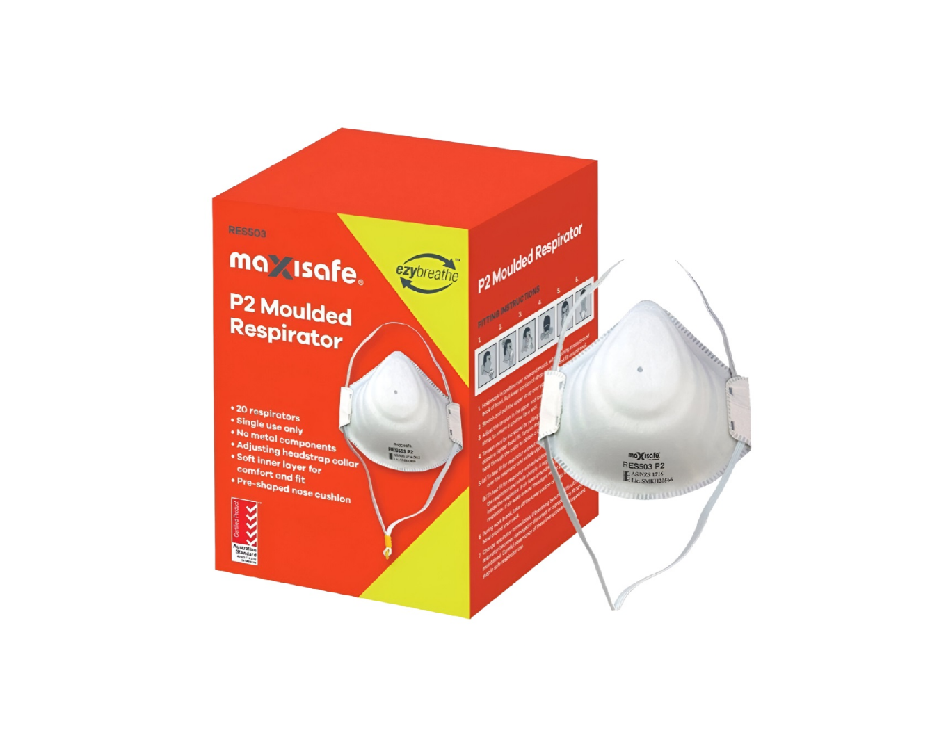 Maxisafe P2 Moulded Dust Mask (Box of 20) – WindSafe Solutions